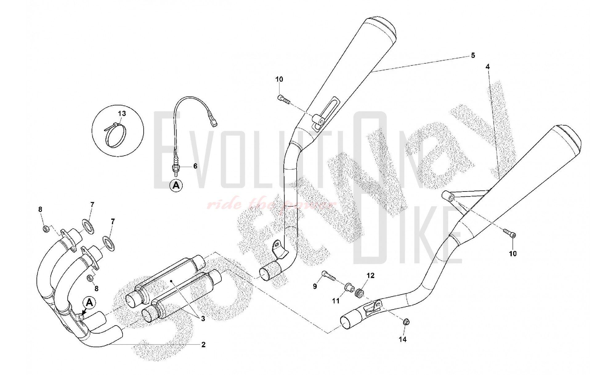 028 - EXHAUST SYSTEM ACE OF SPADES - EvolutionBike
